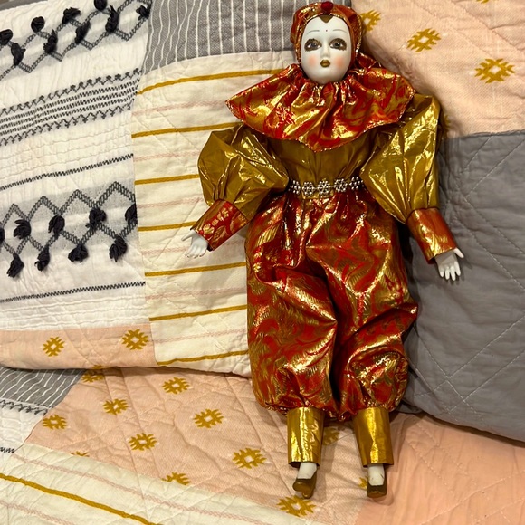 Accessories | Vintage Porcelain And Fabric Stuffed Jester Type Doll ...